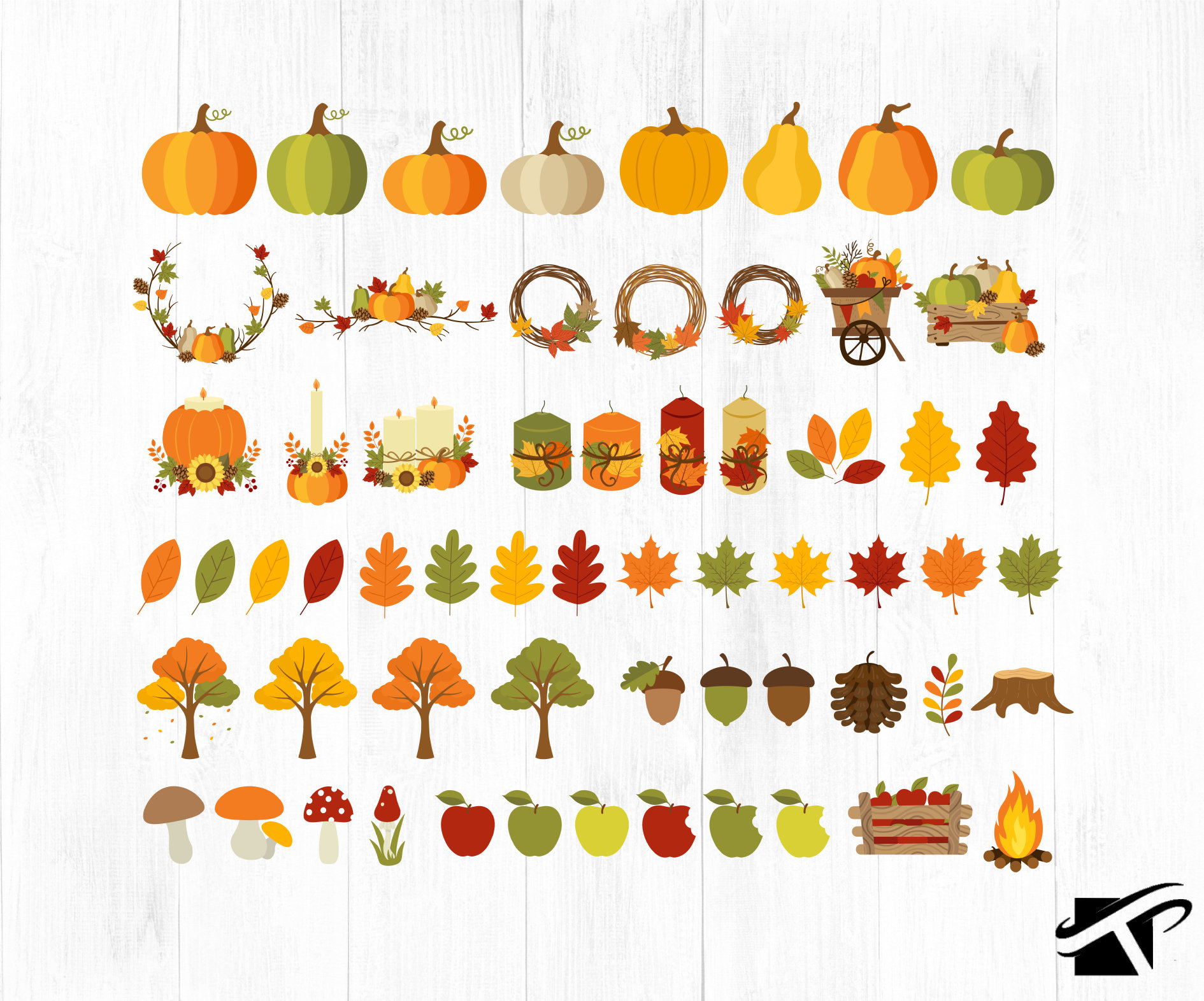 Fall Clipart Autumn Clipart Fall Harvest Clipart Pumpkins - Etsy