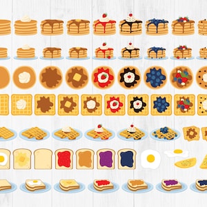 Breakfast Clipart, Breakfast Food Clipart, Pancakes Clipart, Waffles ...
