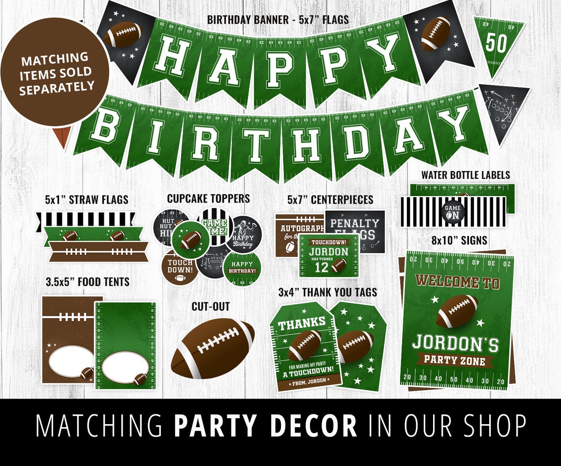 Football Party Signs, Football Birthday Party Signs, Football Welcome ...
