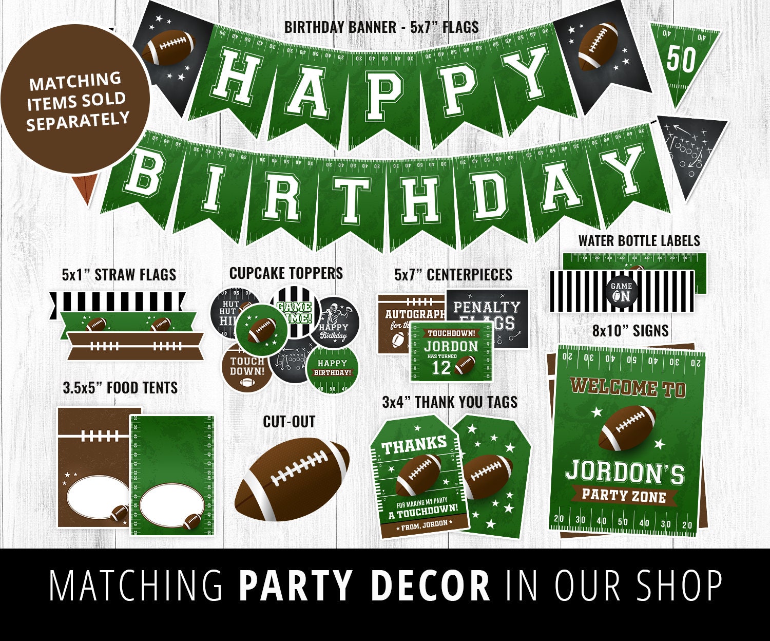 Football Party Signs, Football Birthday Party Signs, Football Welcome ...