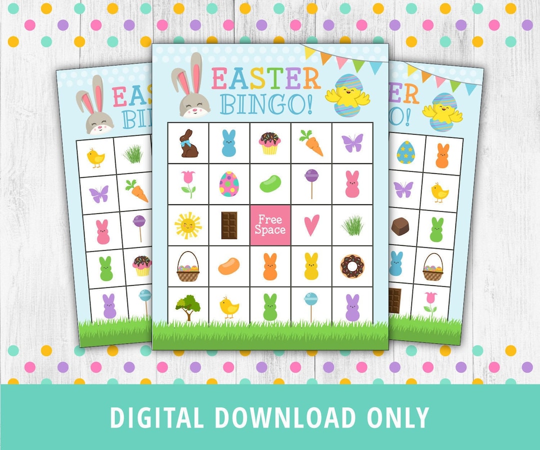Easter Bingo, Easter Party Games, Easter Bingo Printable, Easter Bingo ...