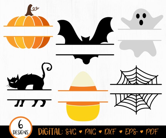 Halloween Split Monogram SVG Name Split SVG Halloween Svg | Etsy