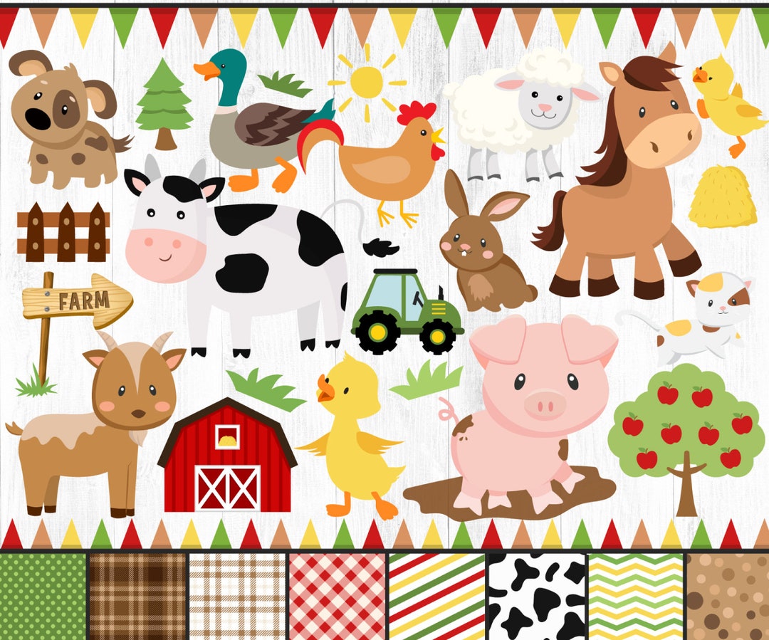 Farm Animals Clipart, Farm Clipart, Animals Clipart, Cute Farm Animals ...