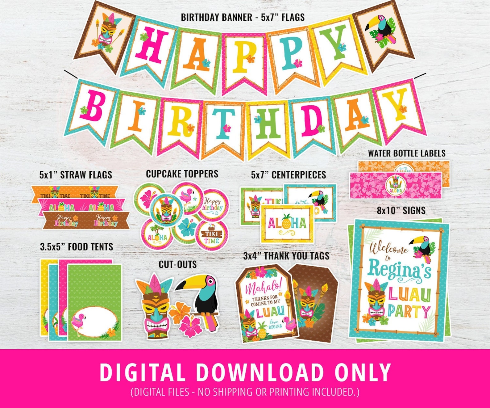 Printable Luau Party Decor Luau Party Birthday Decorations - Etsy