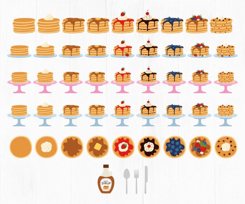 Pancake Clipart Pancakes Clipart Breakfast Clipart Syrup - Etsy