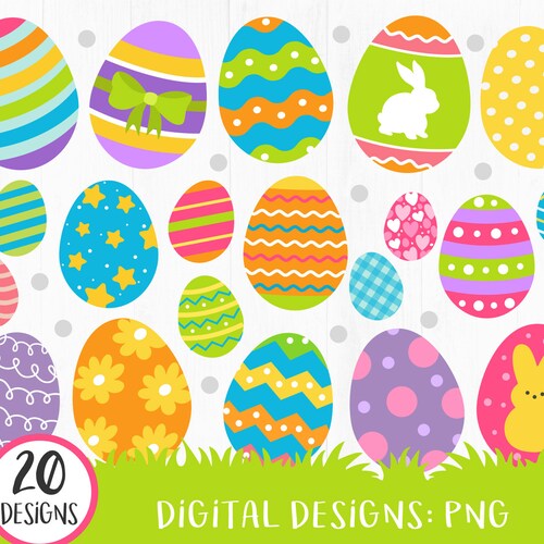 Easter Eggs Clipart Easter PNG Peeps Spring Clipart Cute | Etsy