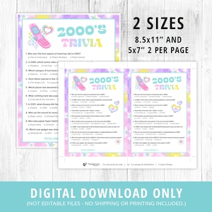 2000s Games Bundle Printable, 2000s Party Games, 2000s Trivia, Y2k 00s ...