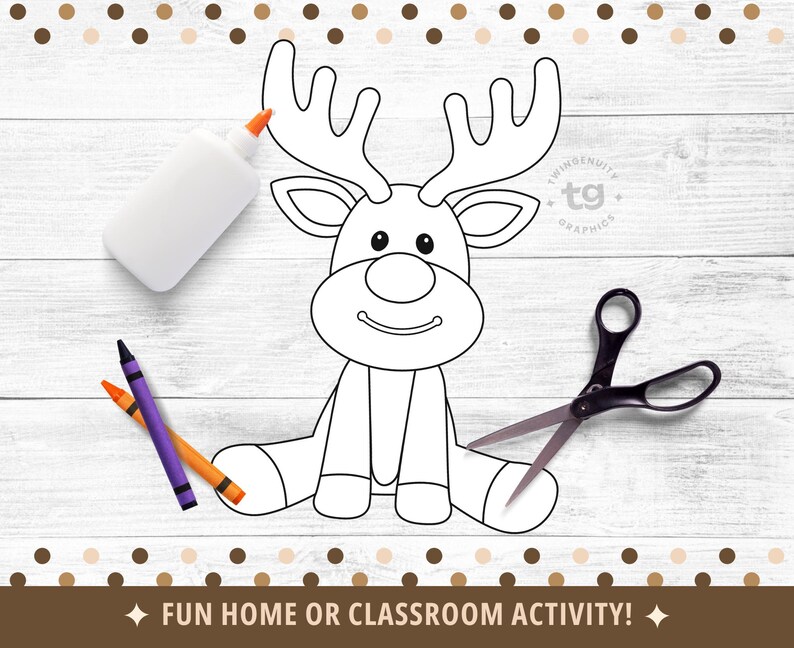 Build a Reindeer Kids Craft, Printable Christmas, Reindeer Activity ...