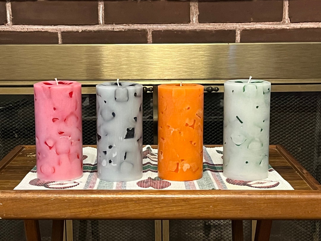 Round Chunk Pillar Candles - 9, 6, 3 Inches in Height - Etsy