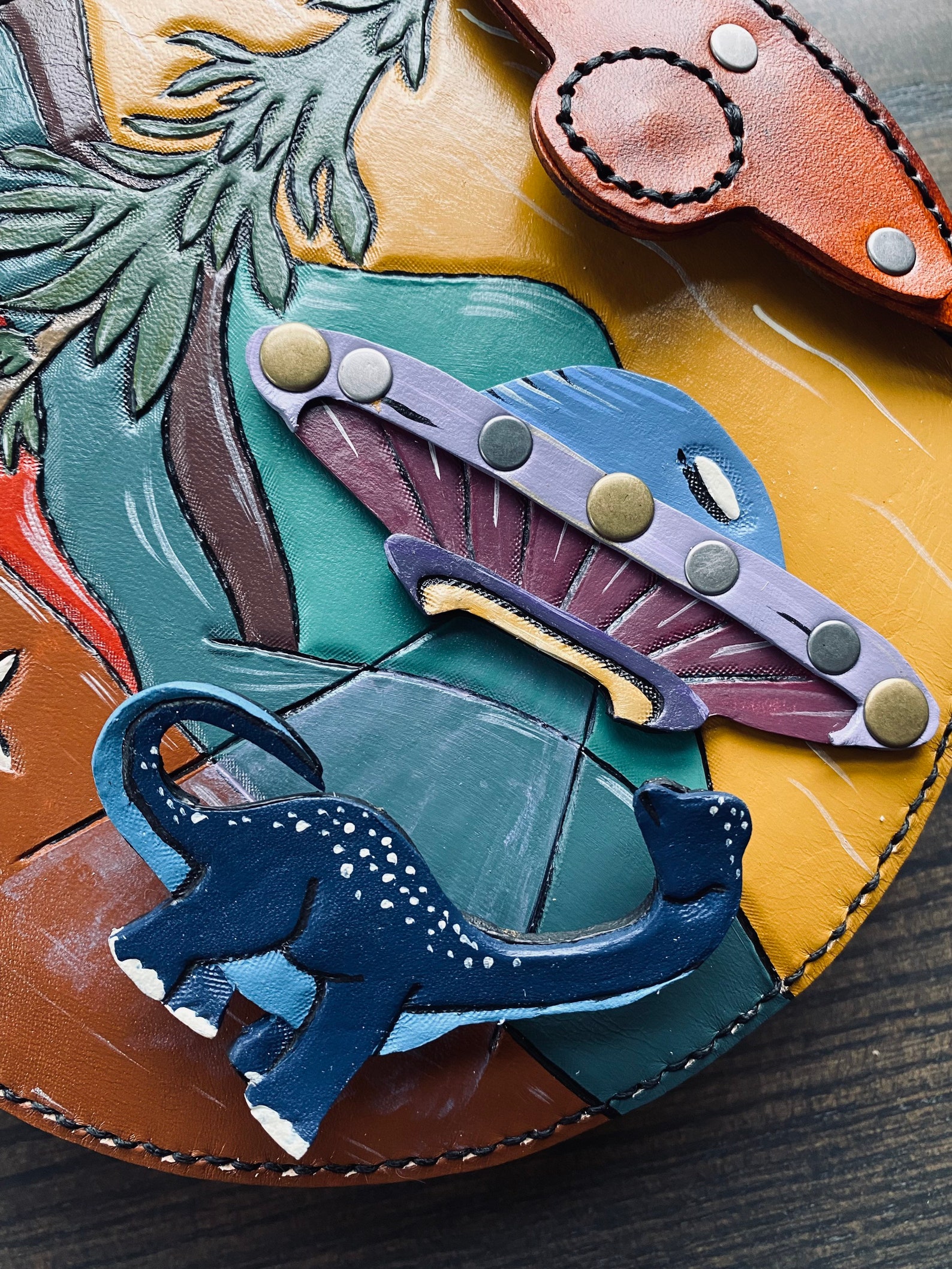Ufo Abduction Dinosaur Circle Purse With Interchangeable - Etsy