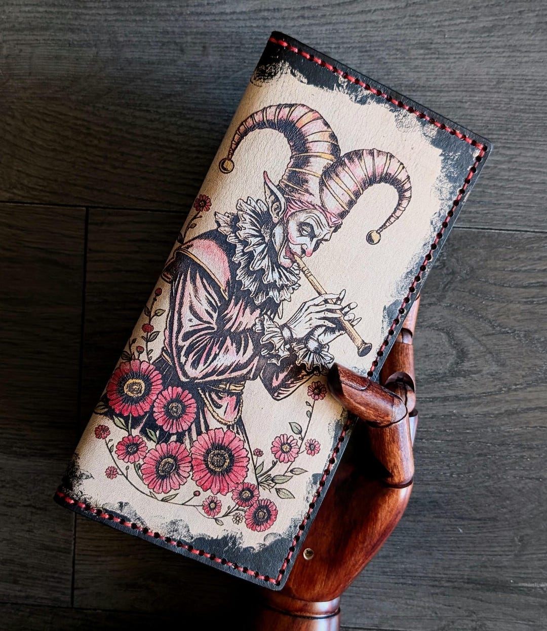 Vintage Gothic Style Jester Joker Leather Long Wallet - Etsy