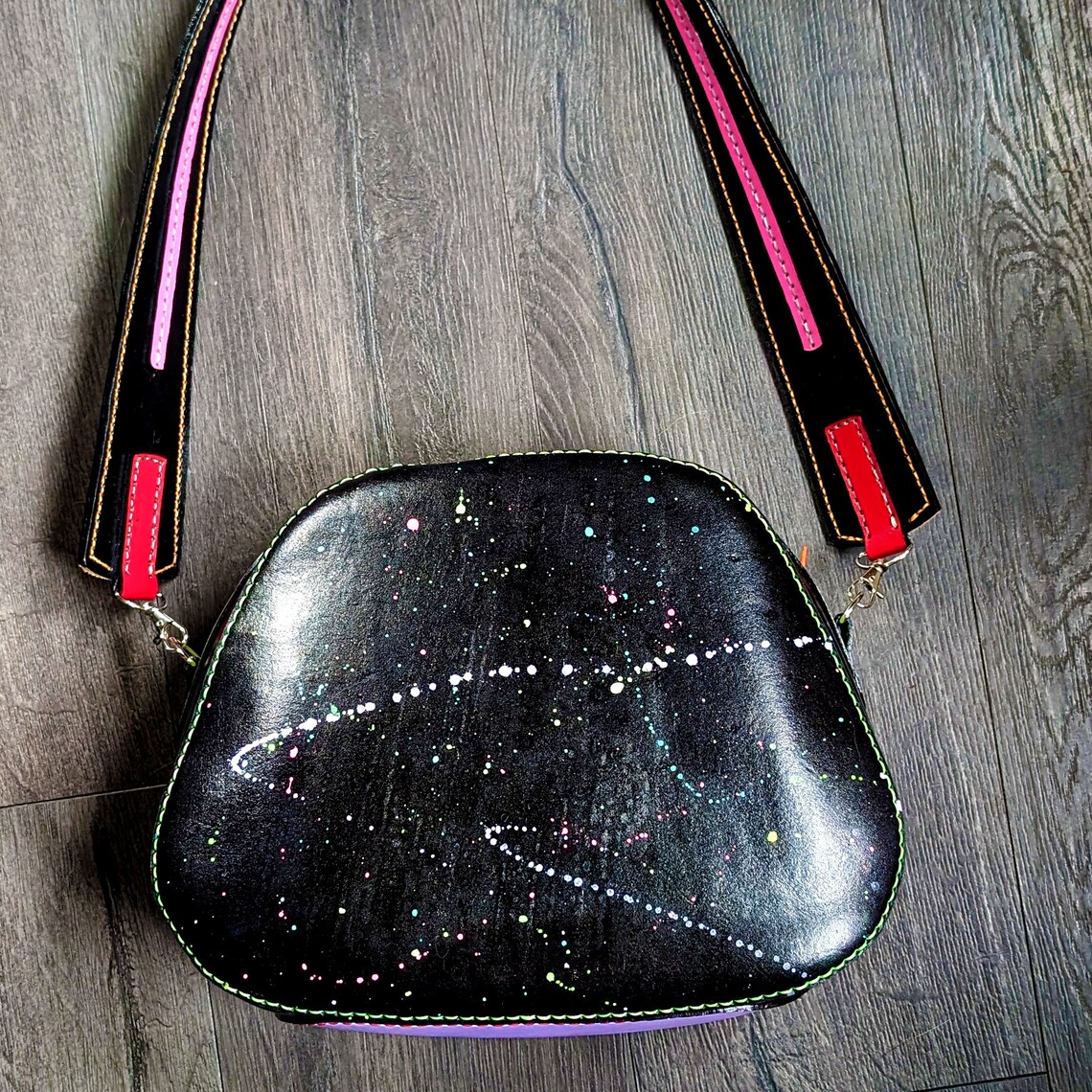 Retro Nostalgic Leather Shoulder Bag Bowler Bag Boombox Jam - Etsy
