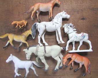 Plastic toy horses | Etsy
