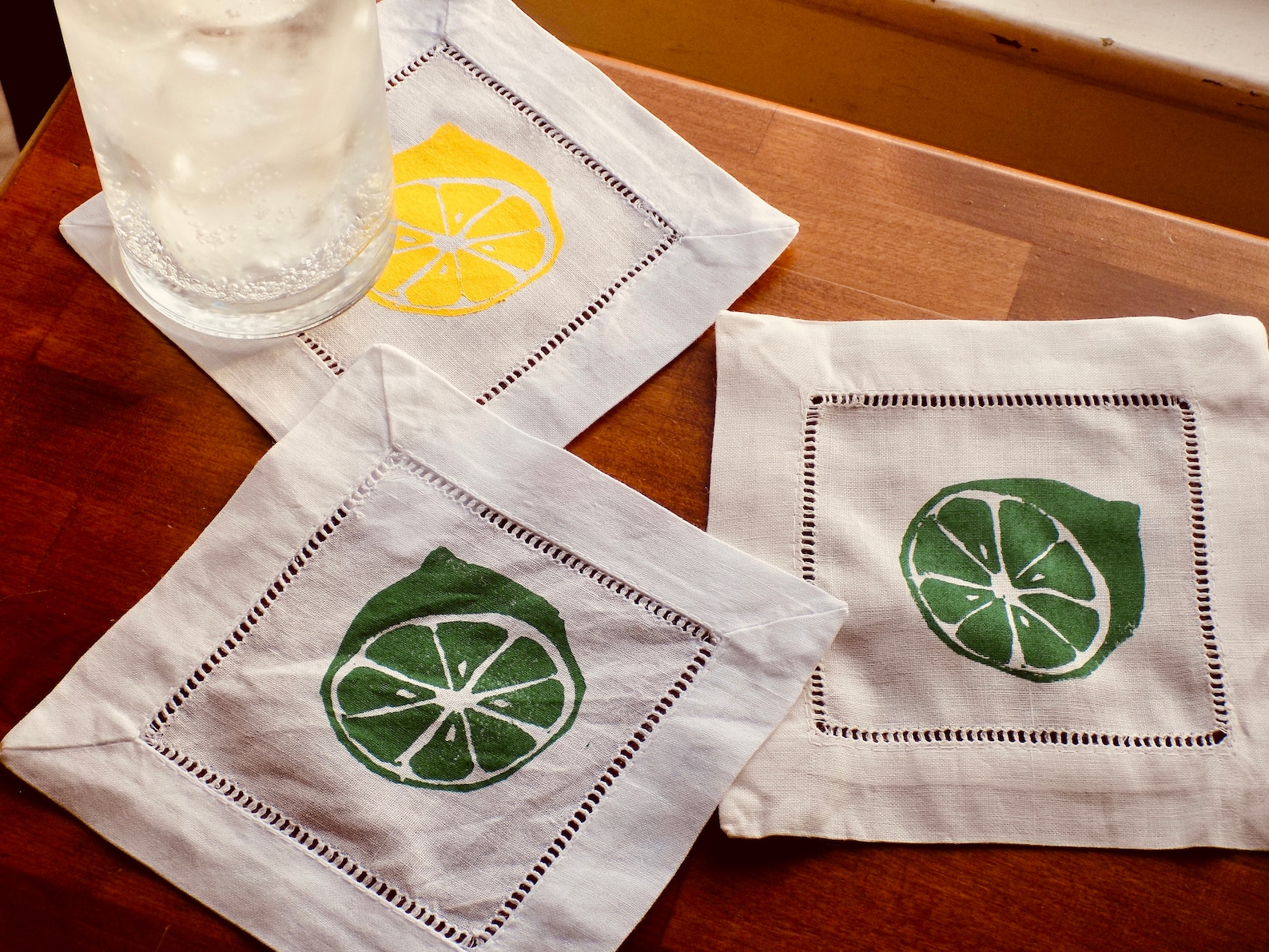Cloth Cocktail Napkin Lemon Cocktail Napkin Lime Cocktail - Etsy