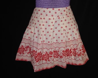 Red White Skirt | Etsy