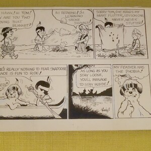 Original Signed Artwork Comic Strip 1985 - Indian Boys Hawk & Redwing ...