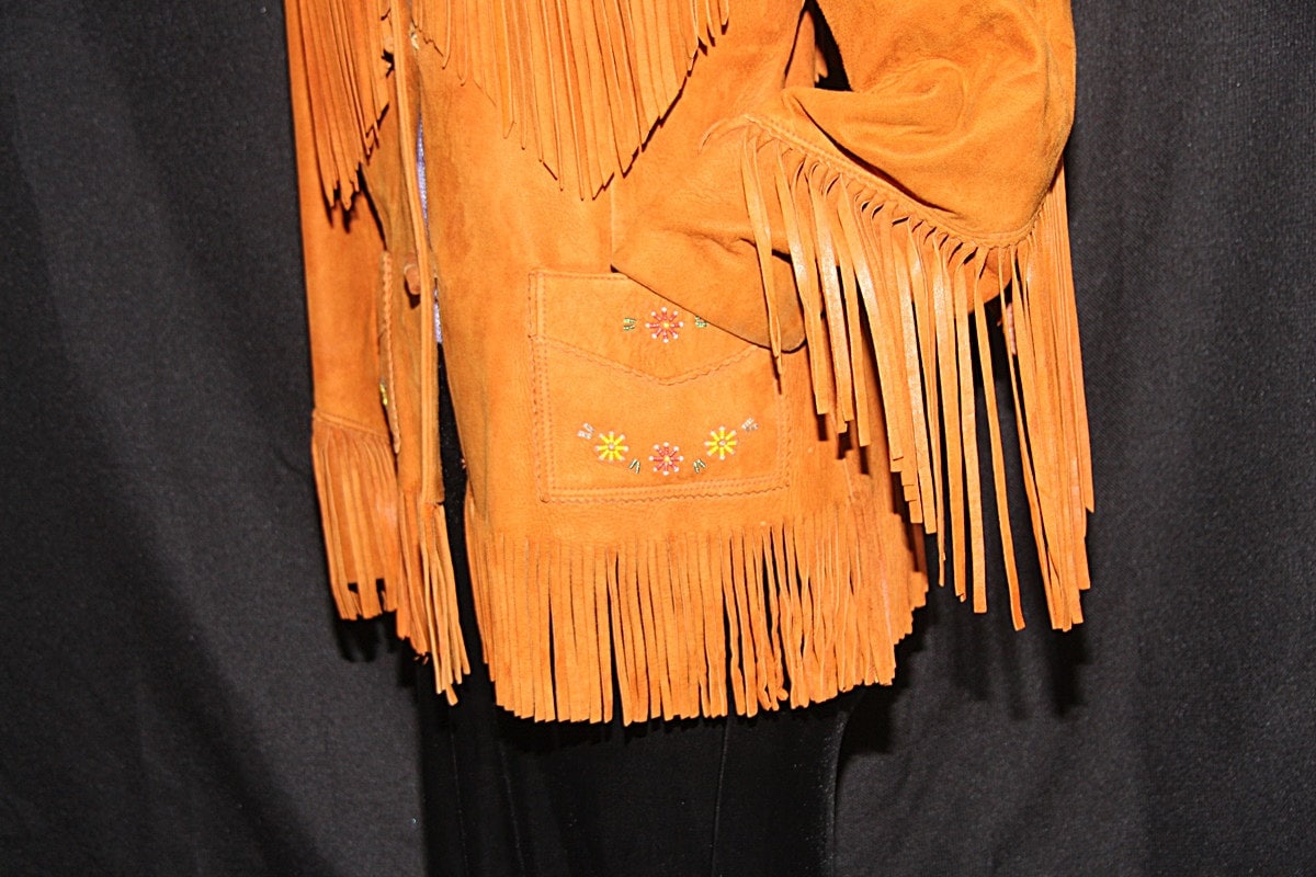 SALE! Vintage 50's Handmade Deerskin Chris Line Original Fringed Beaded ...