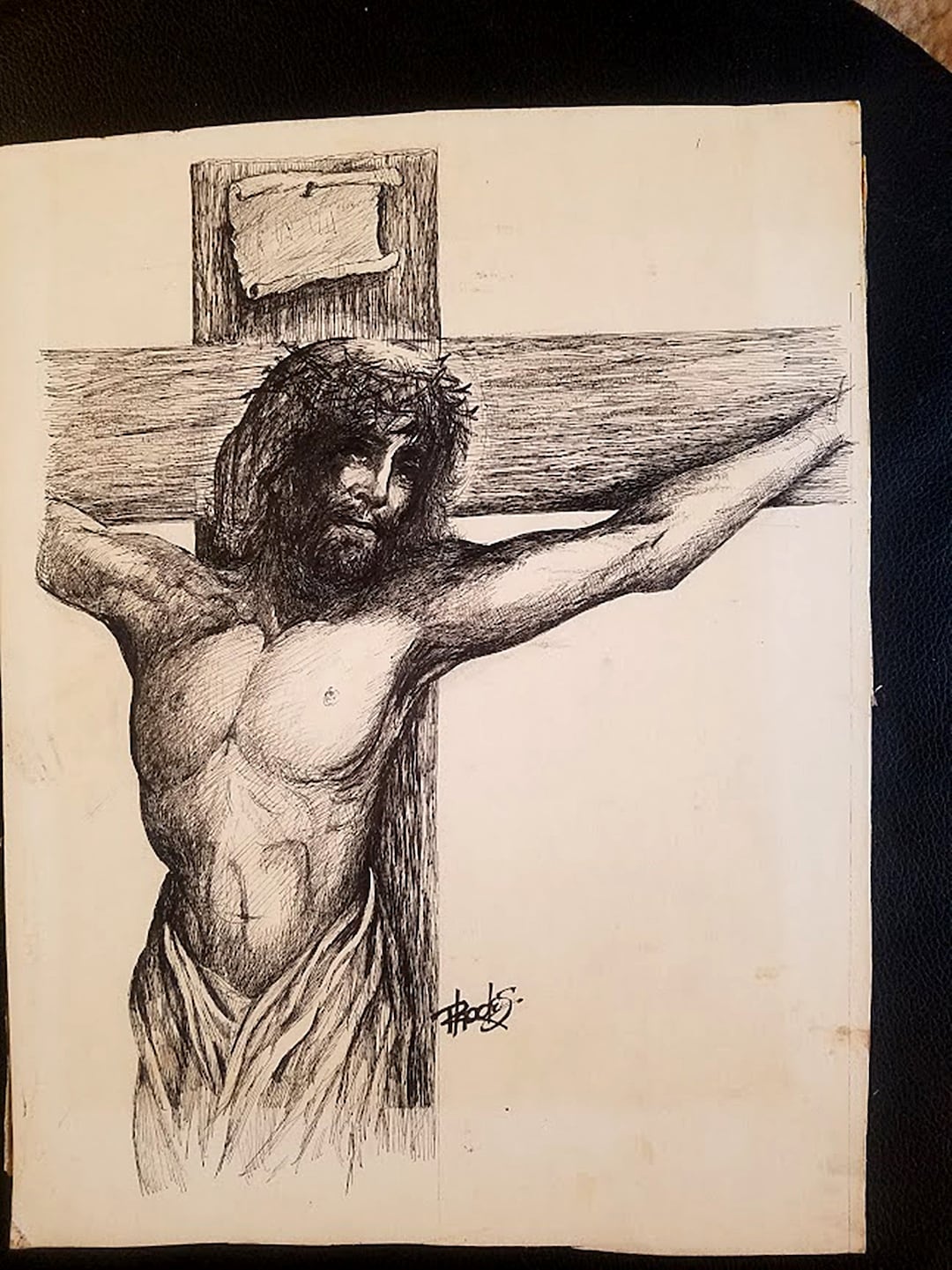 1980's Original Signed Art, Jesus Christ Crucifixion - Etsy