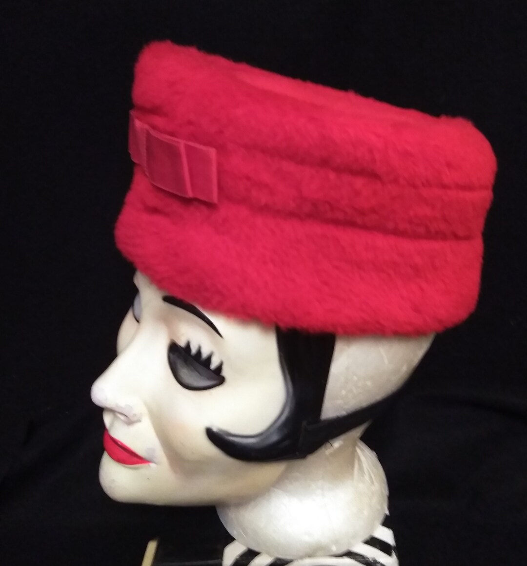 Vintage Woolly Red Hat - Etsy