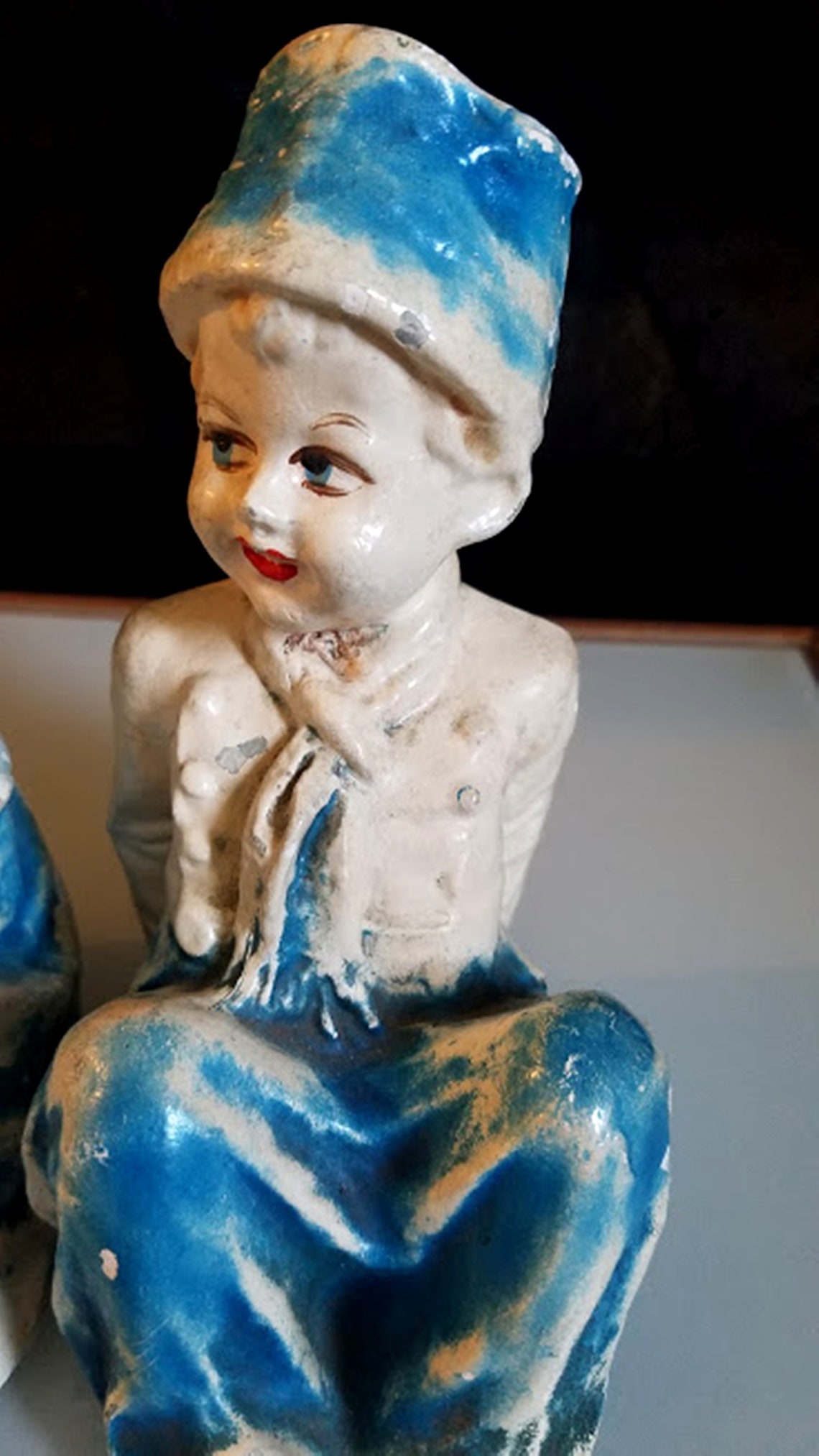 Vintage Chalkware 7" Boy & Girl Figurines - Etsy