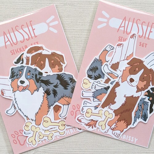 Blue Merle Australian Shepherd Puppy Stickers Aussie Puppy - Etsy