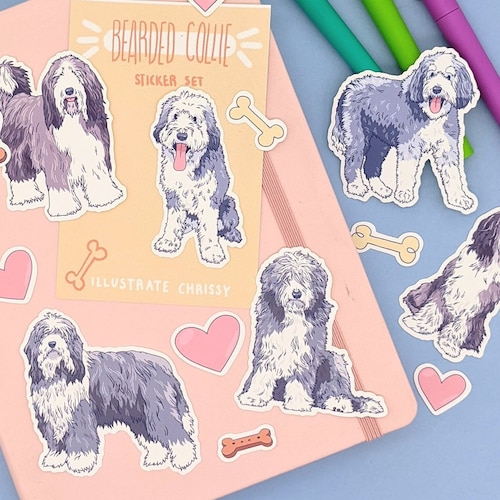 Sable Collie Sticker Set Smooth Collie Stickers Dog - Etsy
