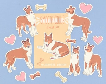 Collie Dog Stickers One Inch Round Seals - Etsy