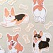 Corgi Sticker Set Cute Corgi Stickers Cute Dog Sticker Set - Etsy