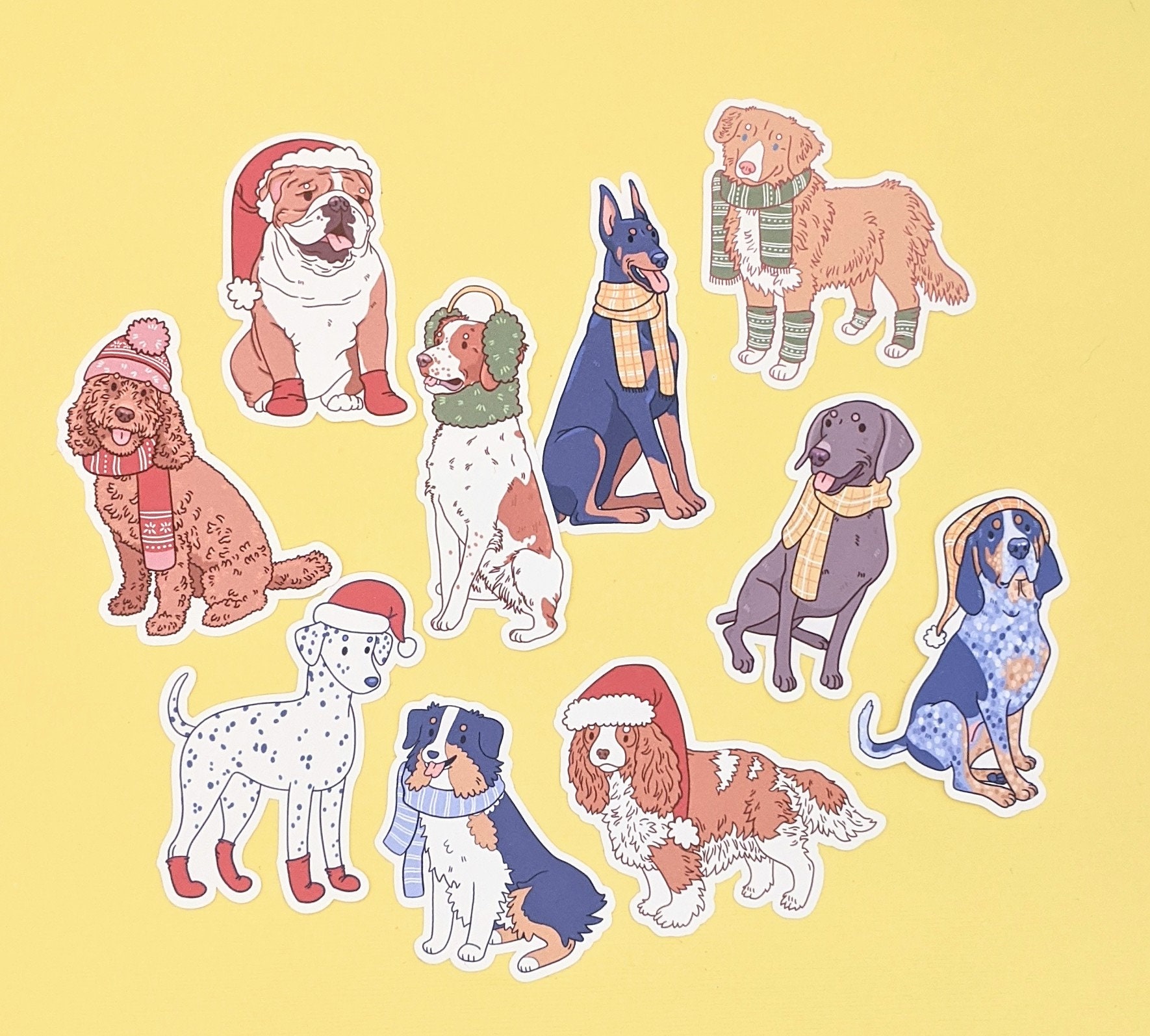 Snow Dogs Sticker Set Winter Dog Stickers Cute Stickers | Etsy