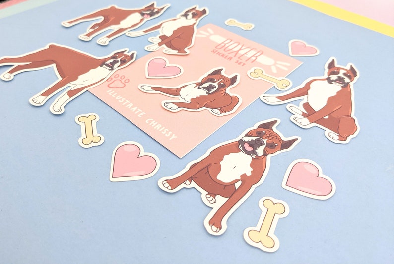 Boxer Stickers Cropped Ear Boxer Dog Gift Dog Lover Gift | Etsy
