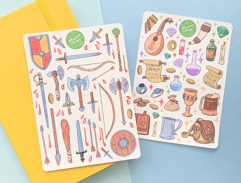 Dnd Stickers RPG Sticker Cute Fantasy Gift Dungeons & - Etsy