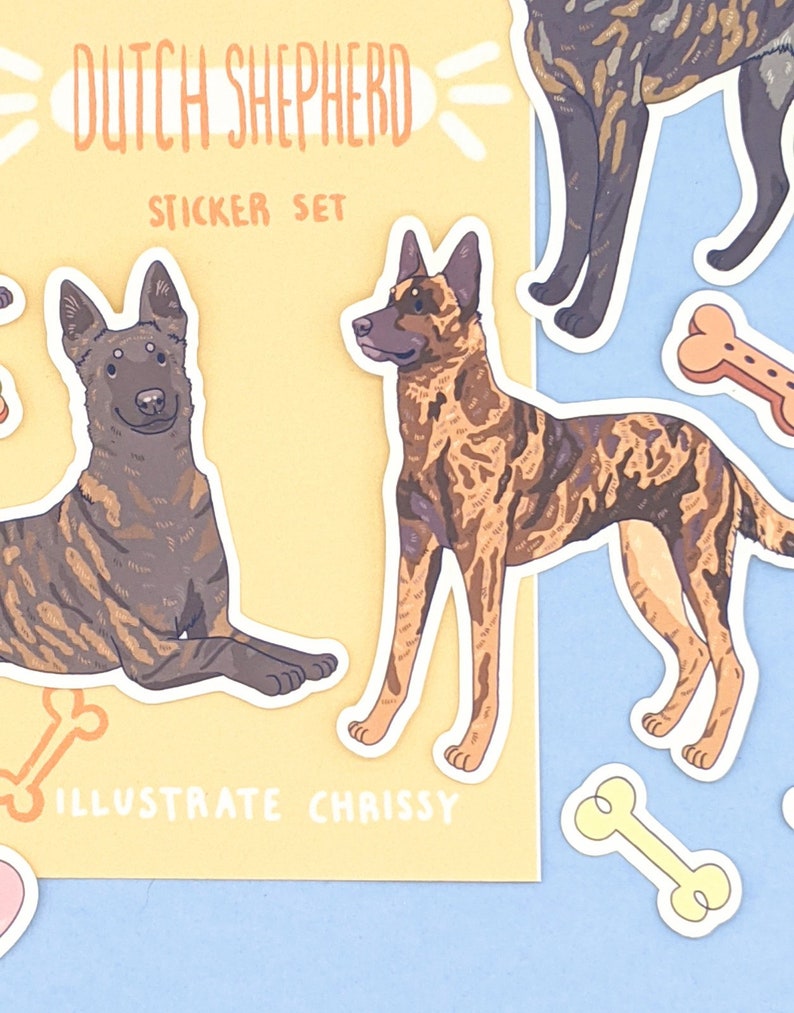Dutch Shepherd Sticker Set - Waterproof Dog Stickers - Etsy