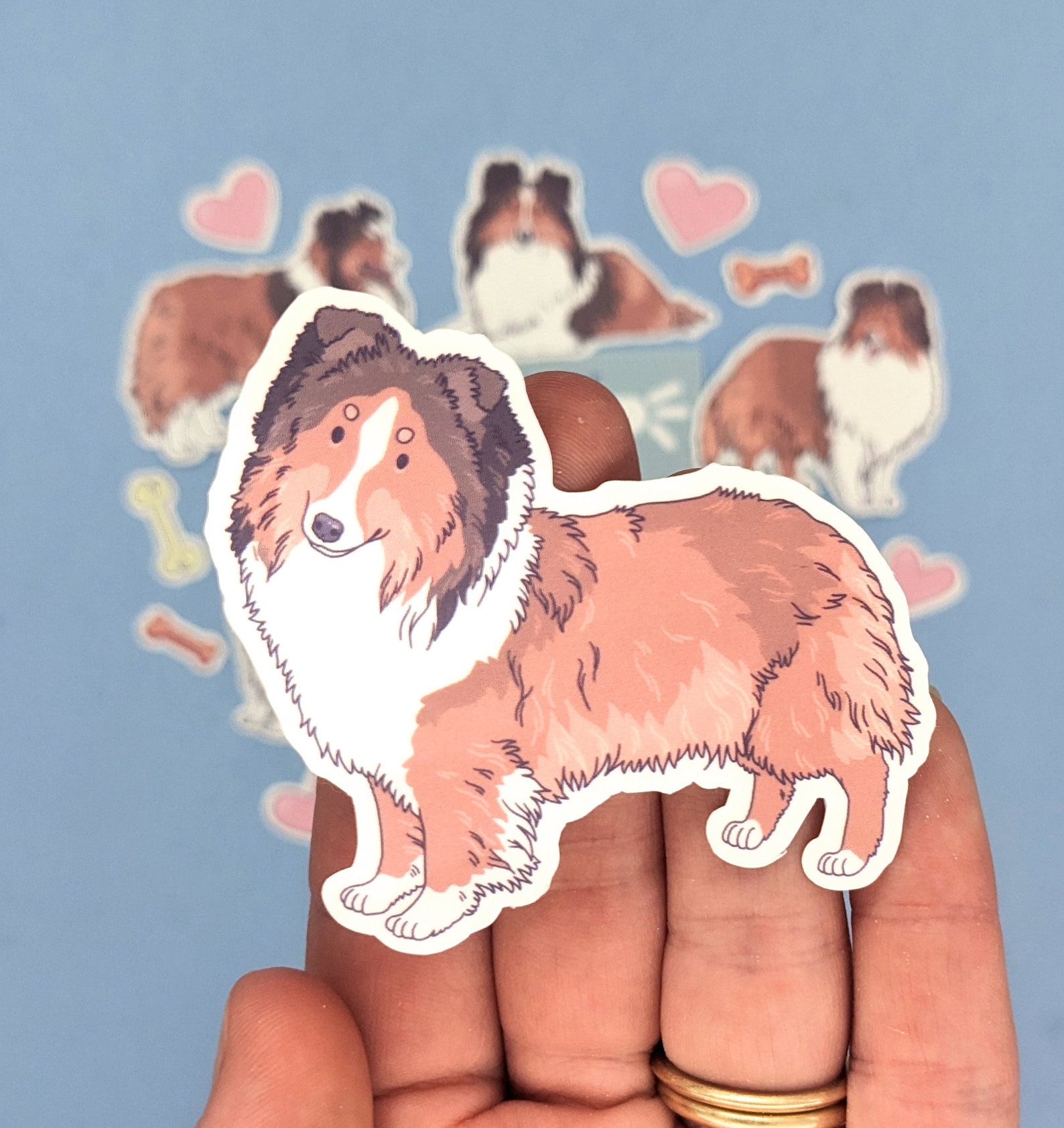 Sable and White Shetland Sheepdog Stickers - Sheltie Sticker Set - Etsy