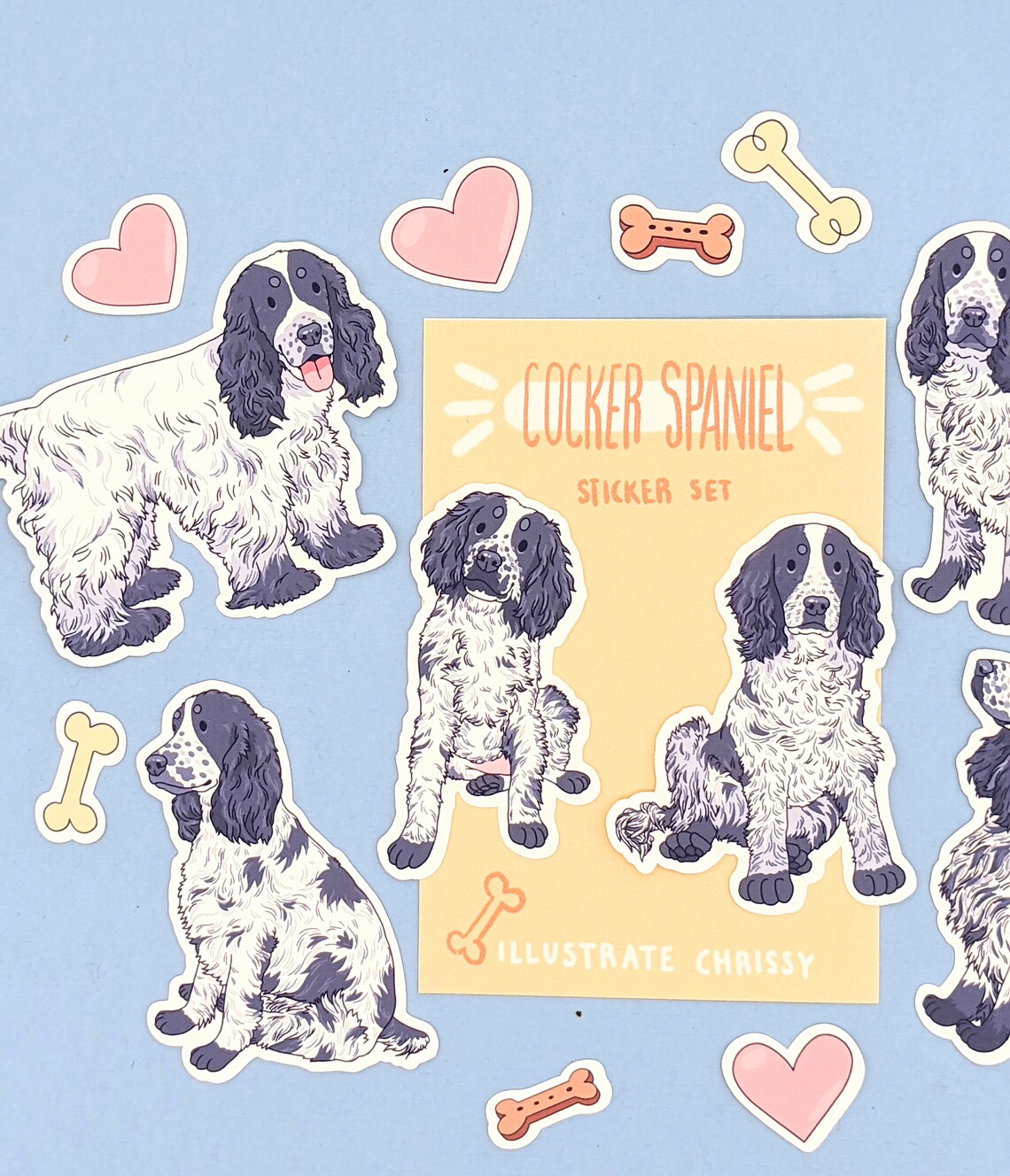 Blue Roan Cocker Spaniel Stickers - Cute English Spaniel Stickers ...