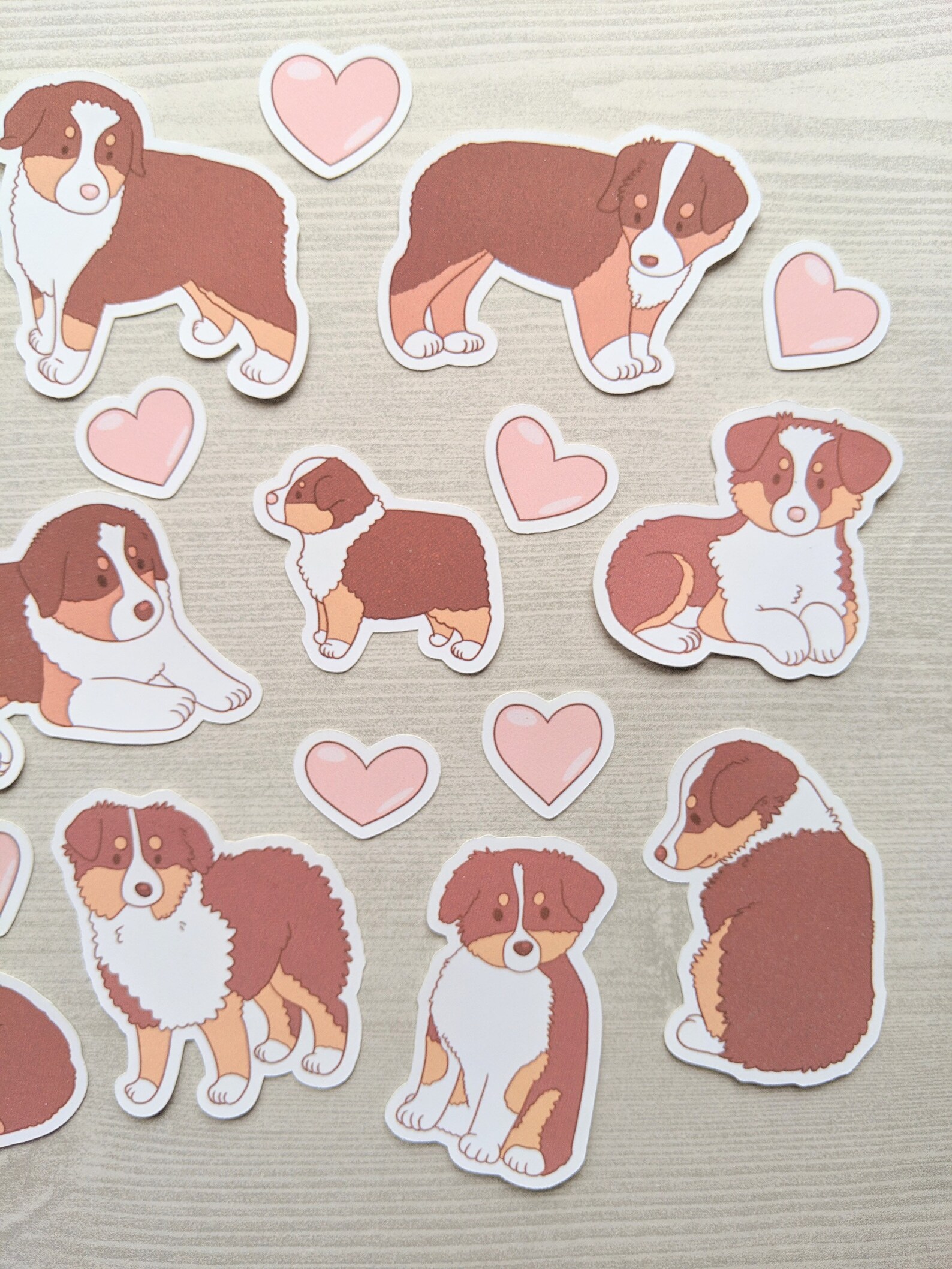 Cute Puppy Stickers Australian Shepherd Puppy Red Tri - Etsy