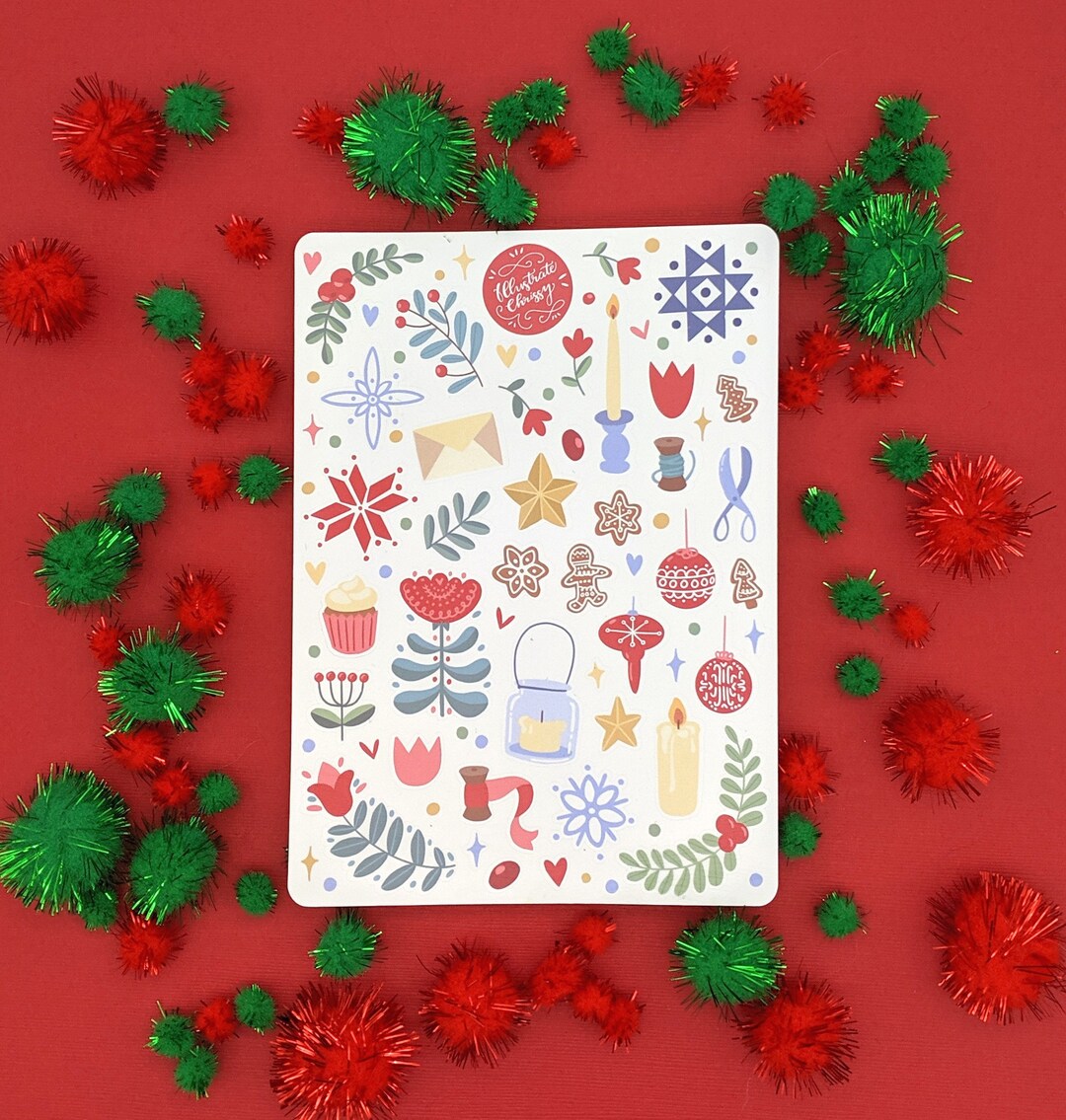 Nordic Christmas Stickers - Hygge Stickersheet - Cozy Winter Sticker ...