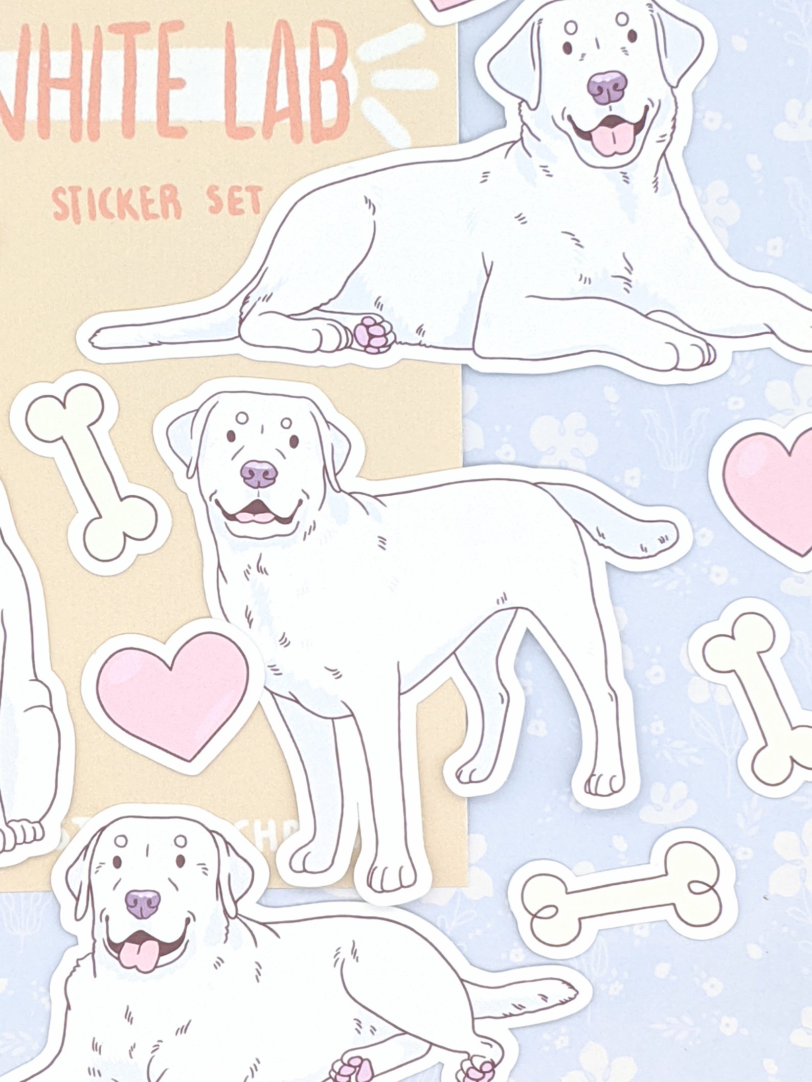 White Lab Stickers Cute Dog Stickers Labrador Retriever | Etsy