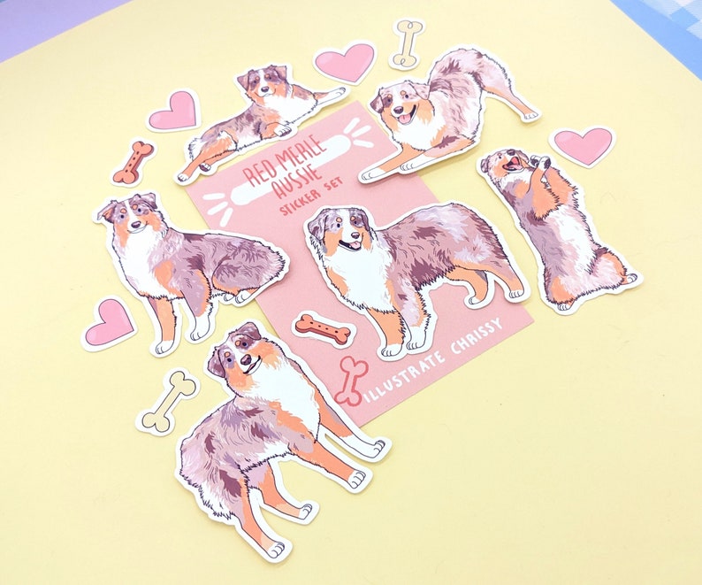 Light Red Merle Aussie Sticker Australian Shepherd Dog - Etsy