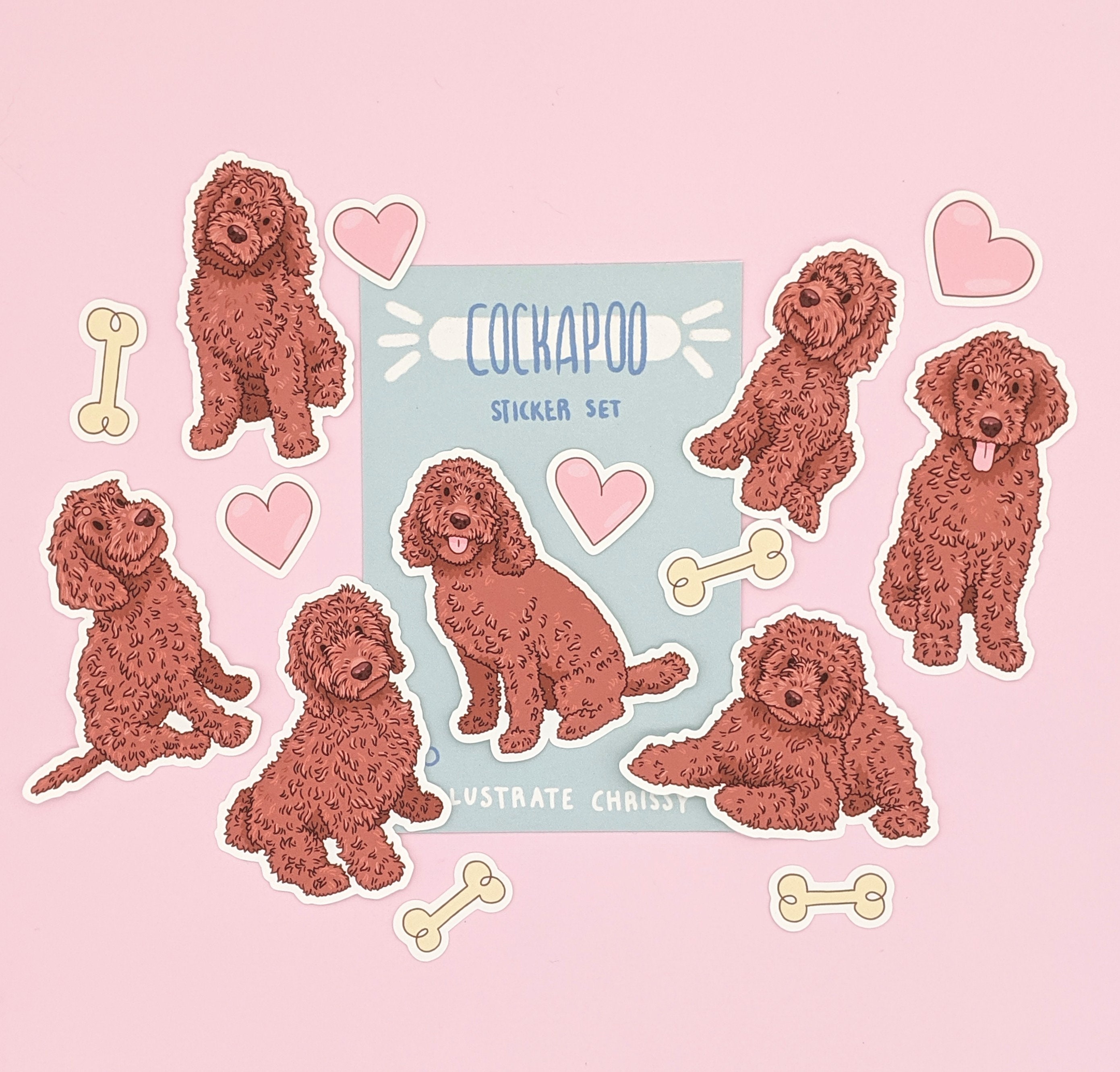 Red Cockapoo Stickers Cute Dog Stickers Cocker Spaniel X | Etsy