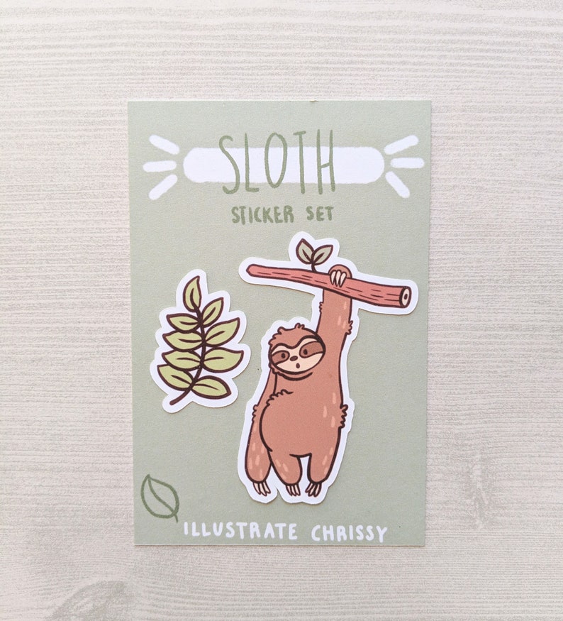 Sloth Stickers Cute Sloth Sticker Set Sticker Pack Cute - Etsy