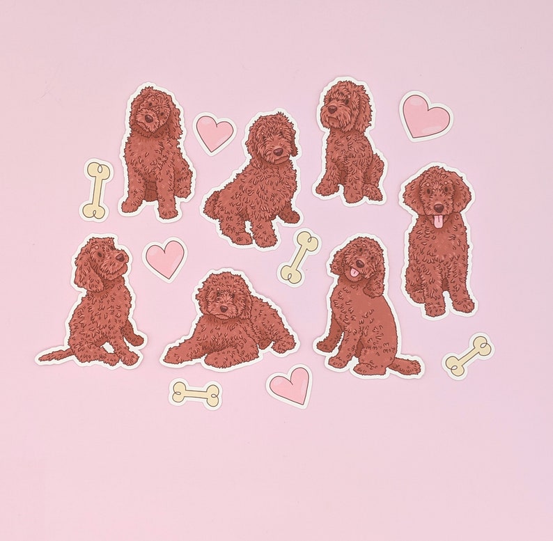 Red Cockapoo Stickers Cute Dog Stickers Cocker Spaniel X | Etsy
