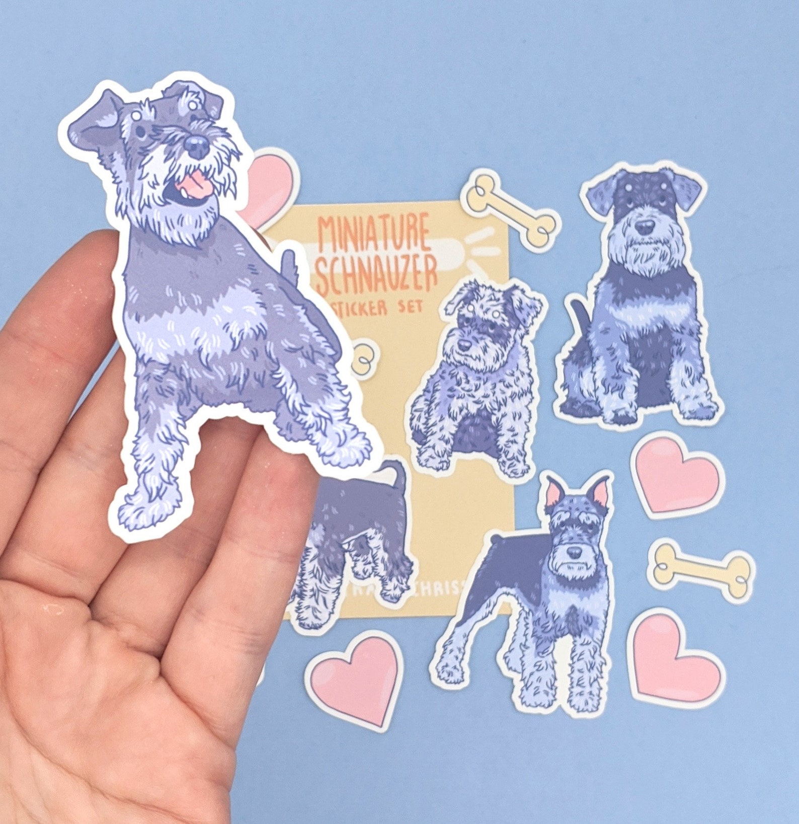 Miniature Schnauzer Stickers Cute Dog Stickers Cartoon | Etsy