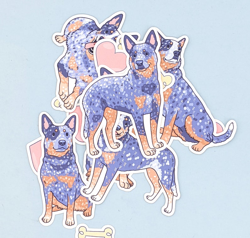 Blue Heeler Stickers Australian Cattle Dog Sticker Set | Etsy
