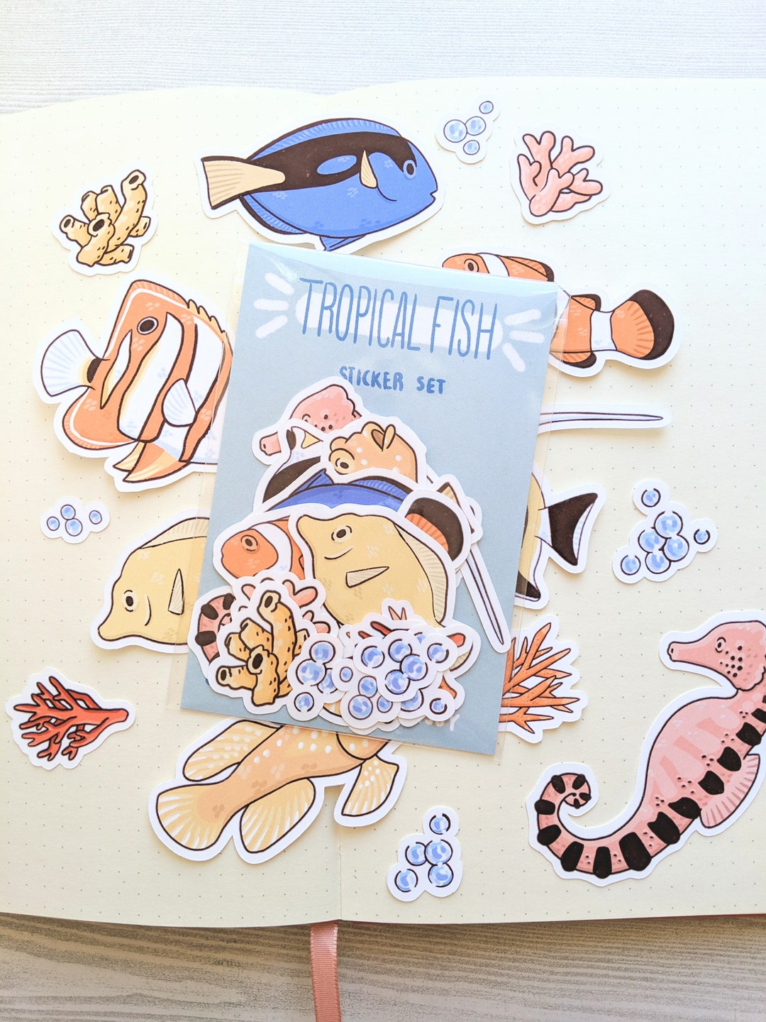 Tropical Fish Sticker Set Fish Stickers - Etsy