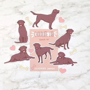 Chocolate Lab Stickers - Waterproof Sticker Set - Etsy