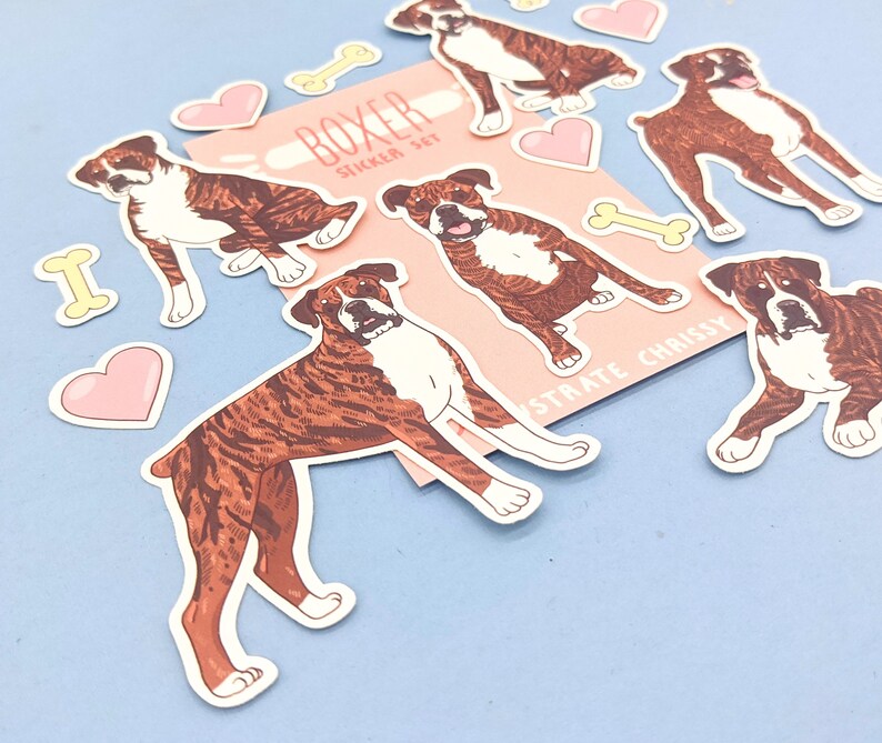 Brindle Boxer Stickers Cute Boxer Dog Gift Dog Lover Gift | Etsy