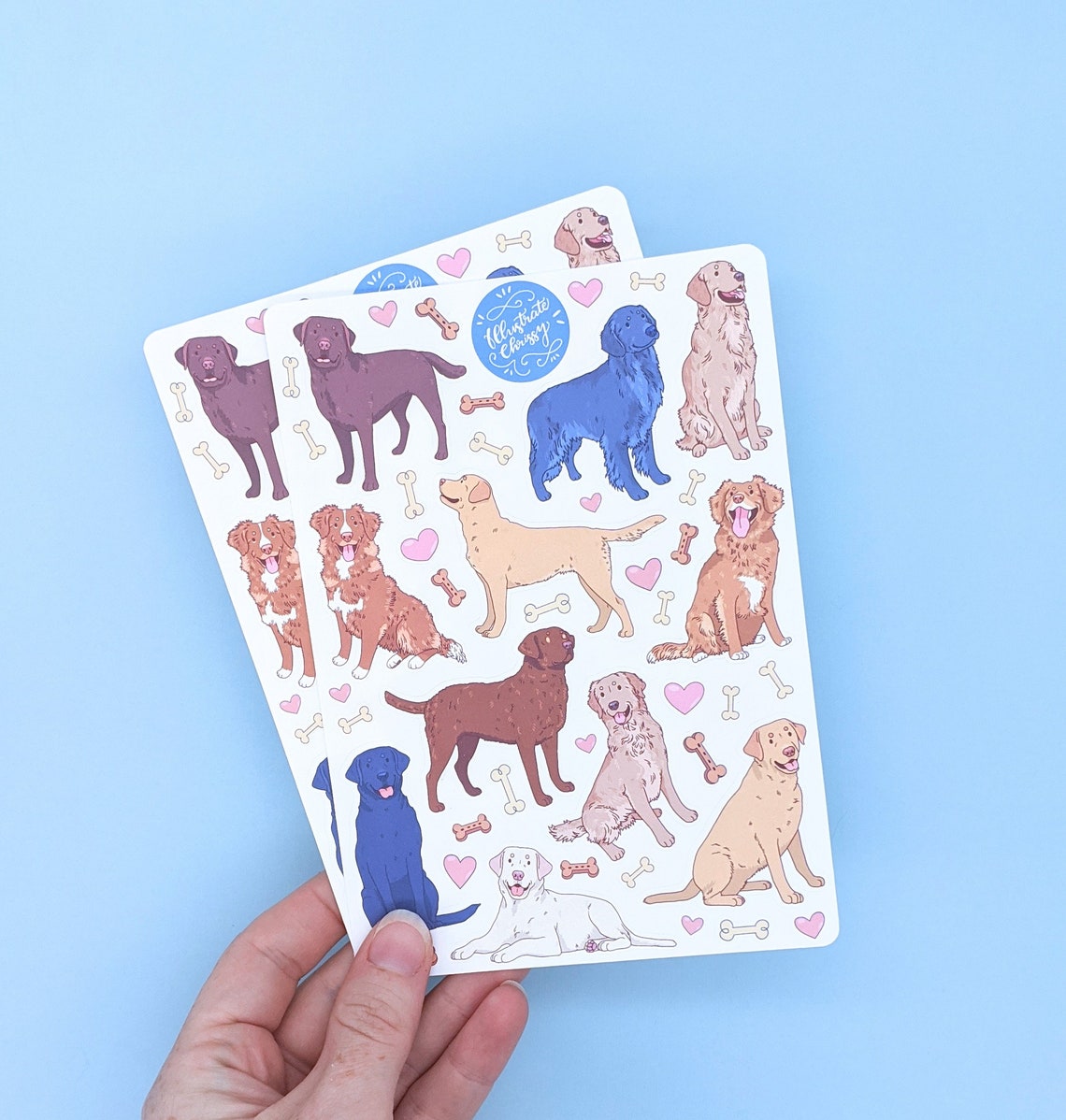 Retriever Sticker Sheet Cute Dog Stickers Dog Breed | Etsy