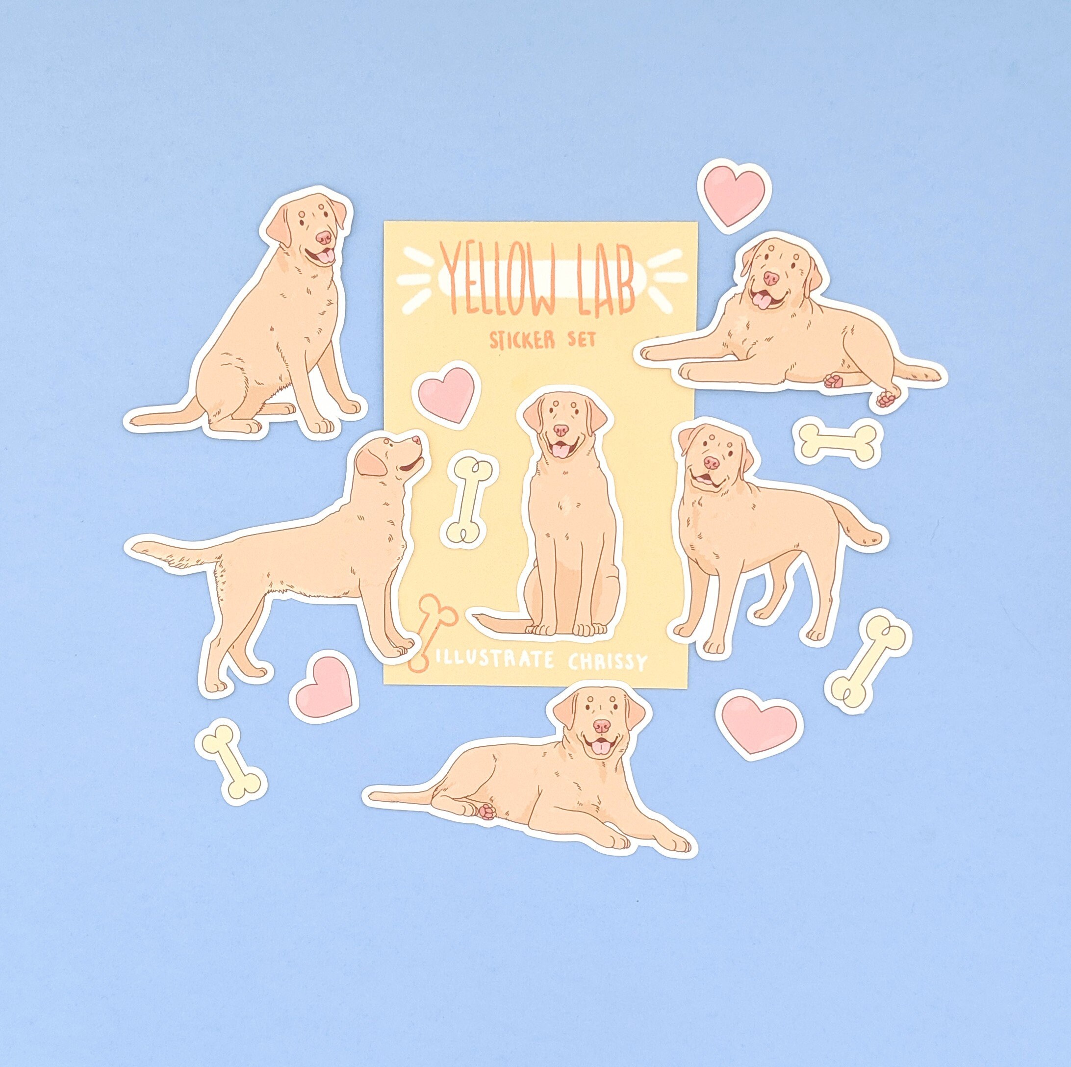 Yellow Lab Stickers Cute Dog Stickers Labrador Retriever | Etsy