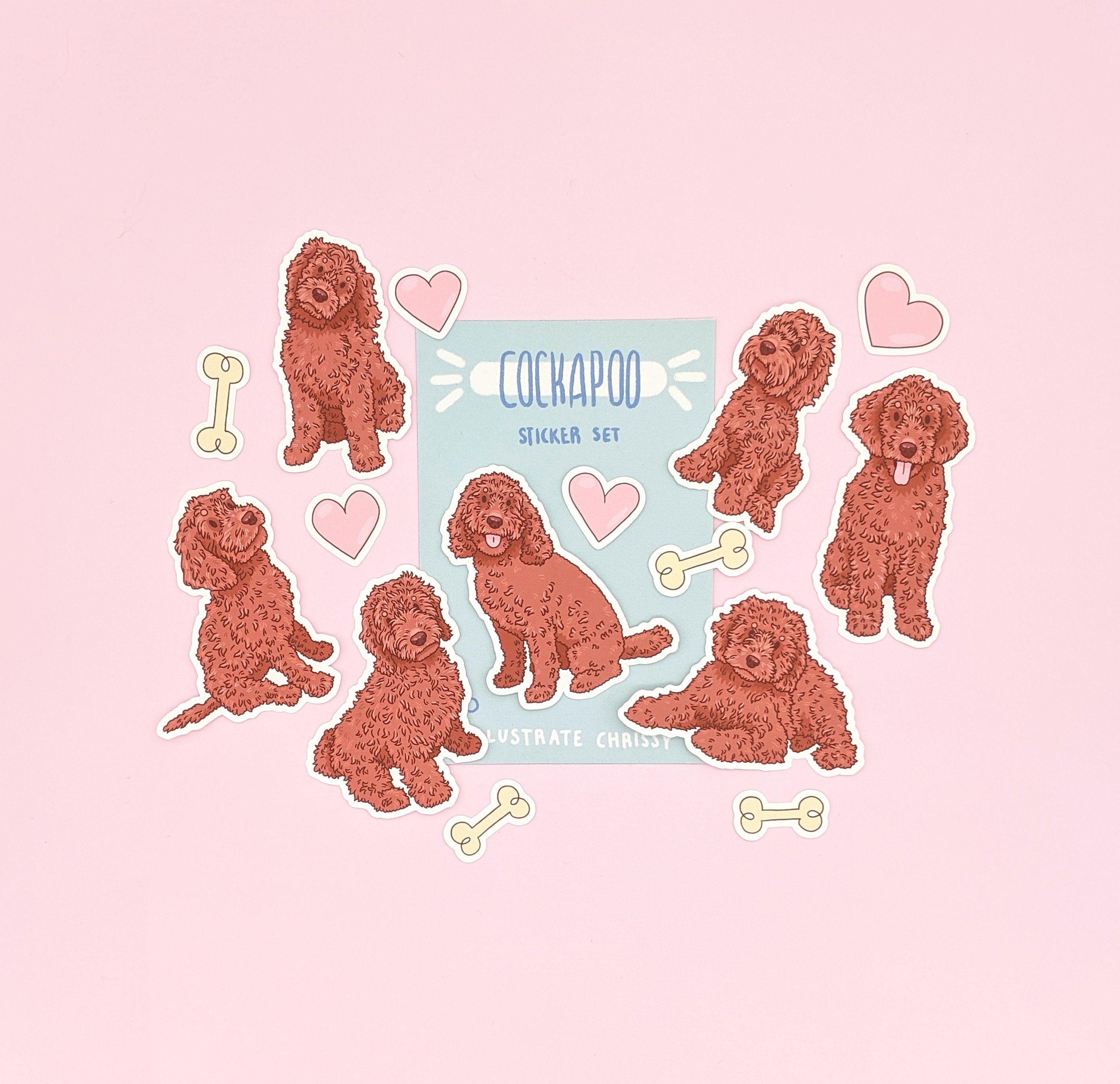 Red Cockapoo Stickers Cute Dog Stickers Cocker Spaniel X | Etsy