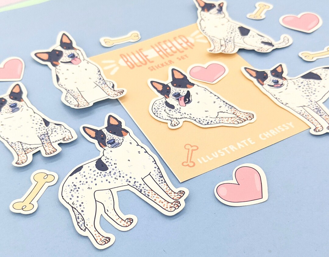 Blue Heeler Stickers - Blue Speckled - Australian Cattle Dog Sticker ...
